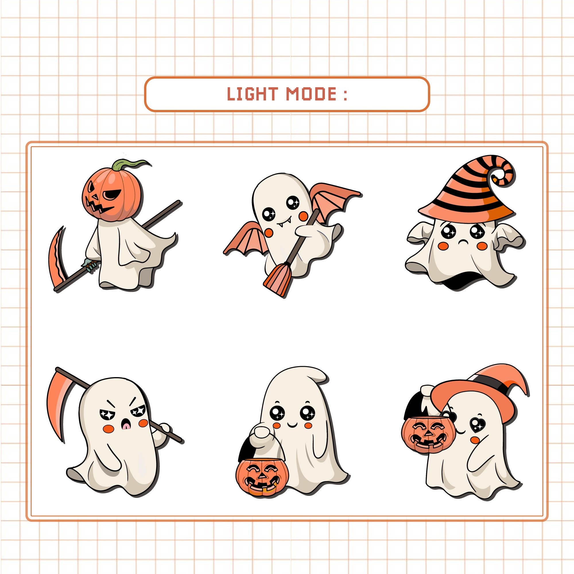 Kawaii Halloween Ghost Goth Emotes / X6 Ghost Cute Gothic Emote Stream ...