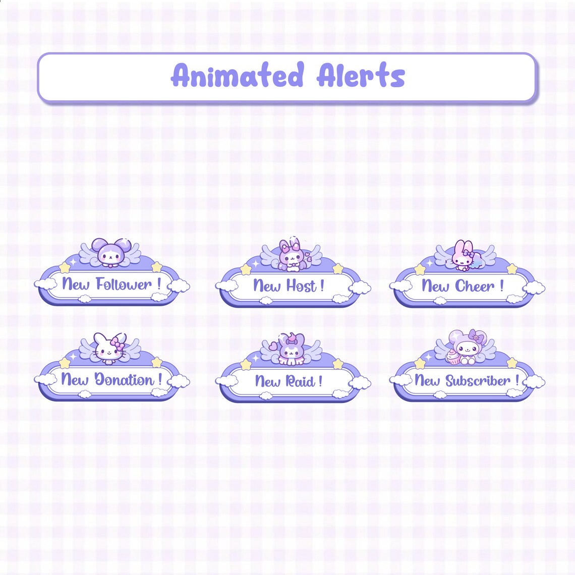 Cute Animated Stream Full Package, Pastel Clouds Scenes, Animated ...