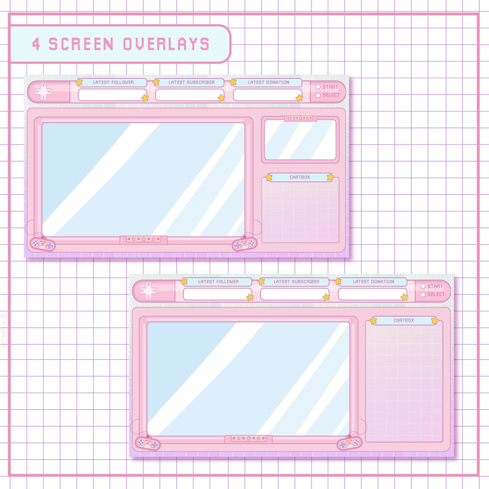 Gameboy Advance Stream Package / Kawaii Pastel Console Overlay / Twitch ...