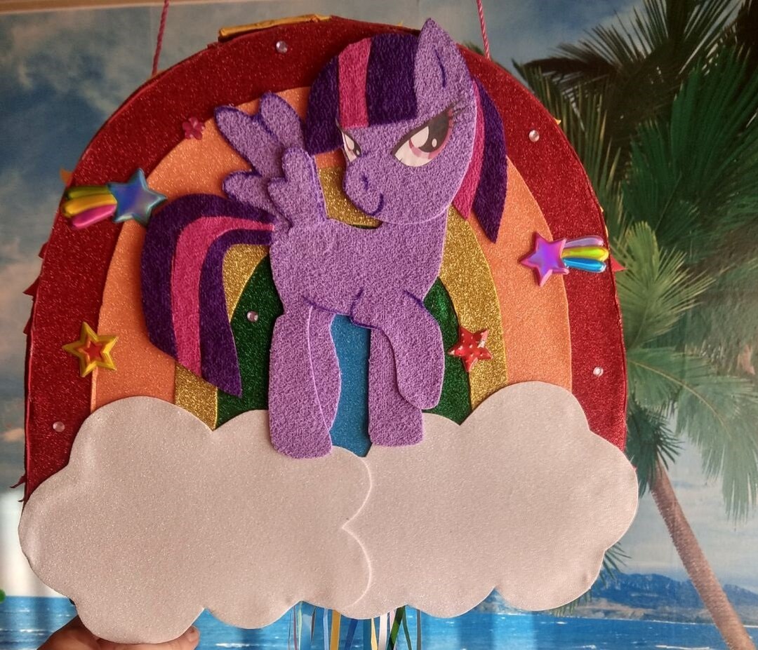 Rainbow My Little Pony Pull String Pinata - Etsy