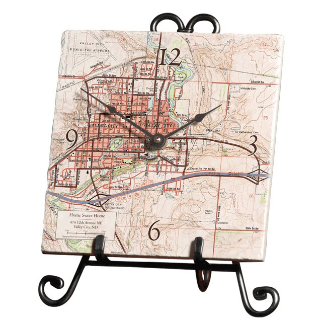 Personalized Marble Map Desk Clock: Custom Topographic Gift - Etsy