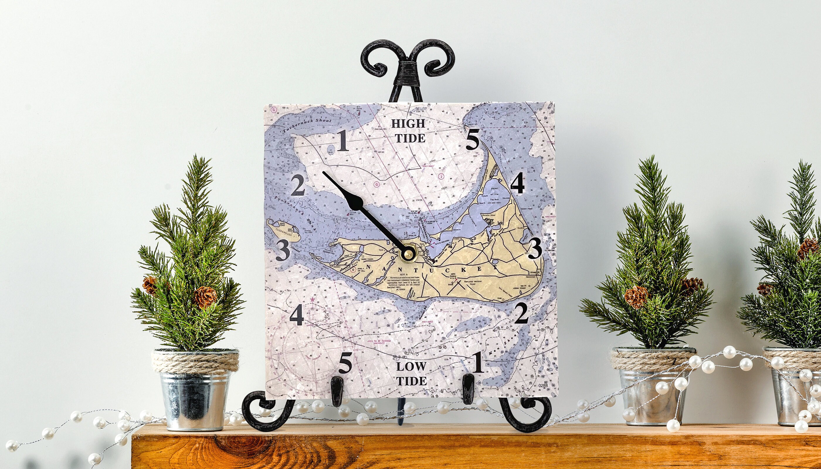 Marble Tide Clock Custom Nautical Chart Perfect Gift for Wedding ...