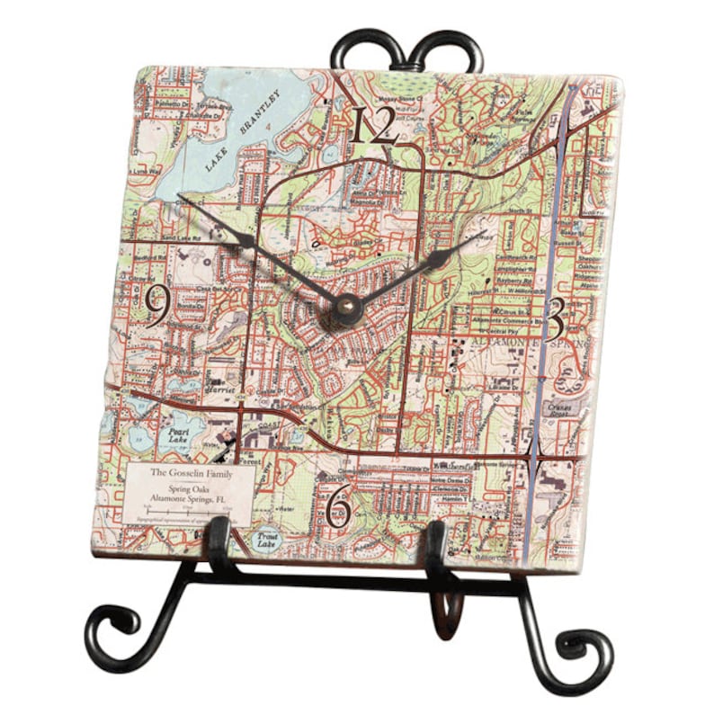 Personalized Marble Map Desk Clock: Custom Topographic Gift - Etsy