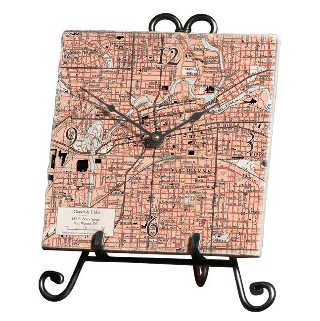 Personalized Marble Map Desk Clock: Custom Topographic Gift - Etsy