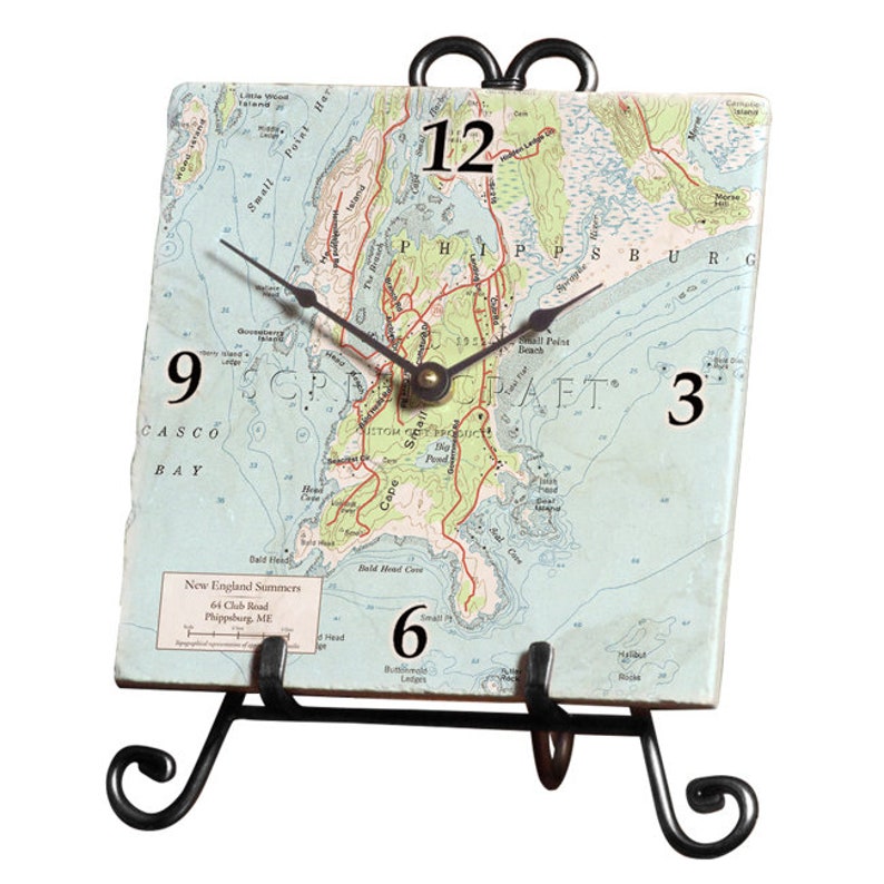 Personalized Marble Map Desk Clock: Custom Topographic Gift - Etsy