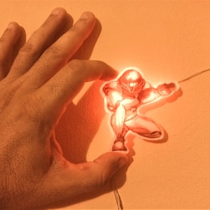 Metroid Animated Lights, Retro Video Games Inspired, Decor Wall Garland ...