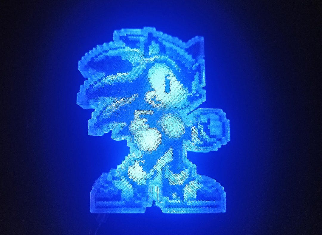 Sonic Hedgehog Light: 16 Bit Pixel Art, Retro Gaming Decor - Etsy UK