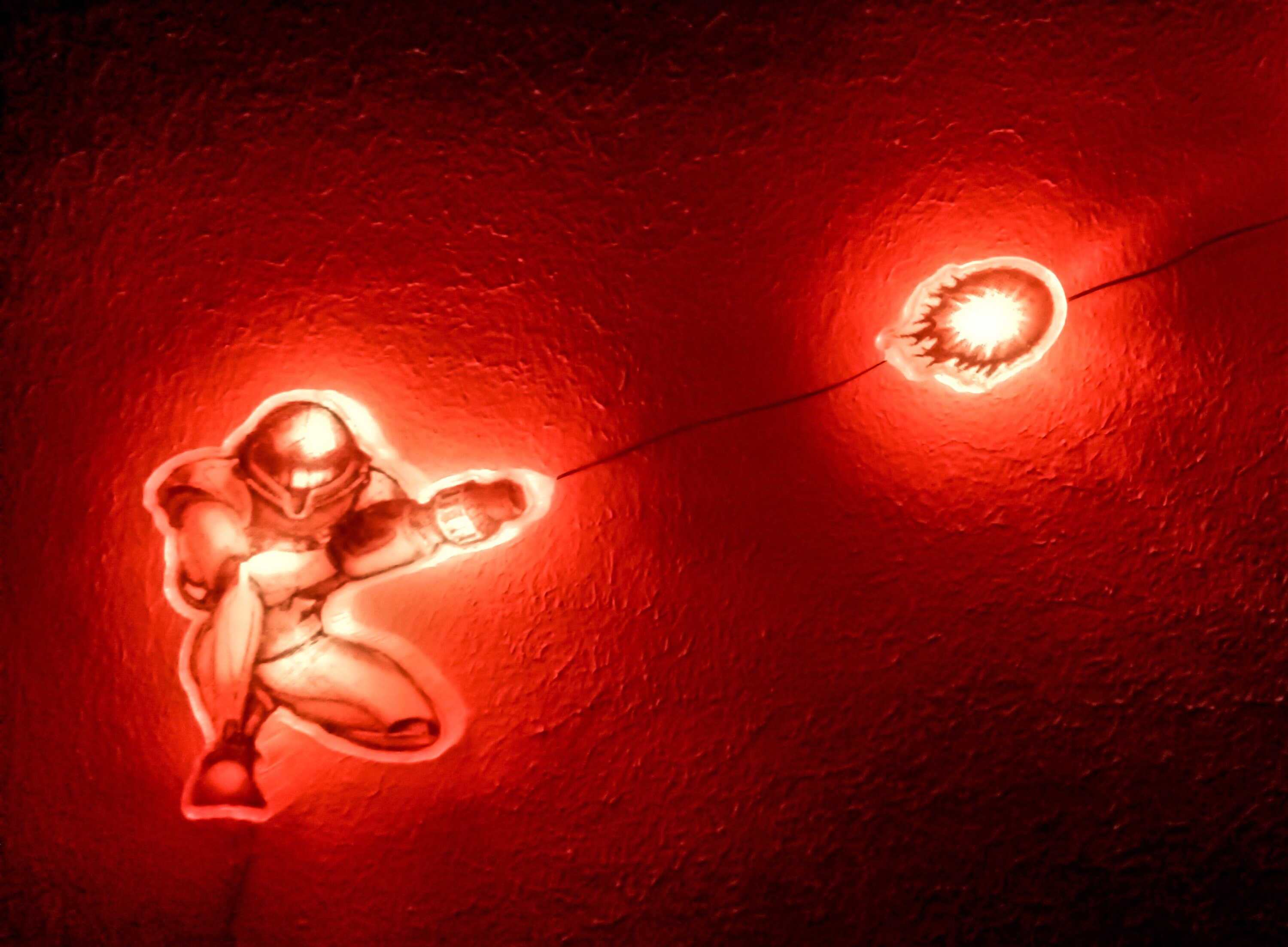 Metroid Animated Lights, Retro Video Games Inspired, Decor Wall Garland ...