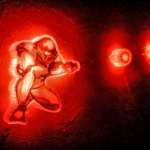 Metroid Animated Lights, Retro Video Games Inspired, Decor Wall Garland ...