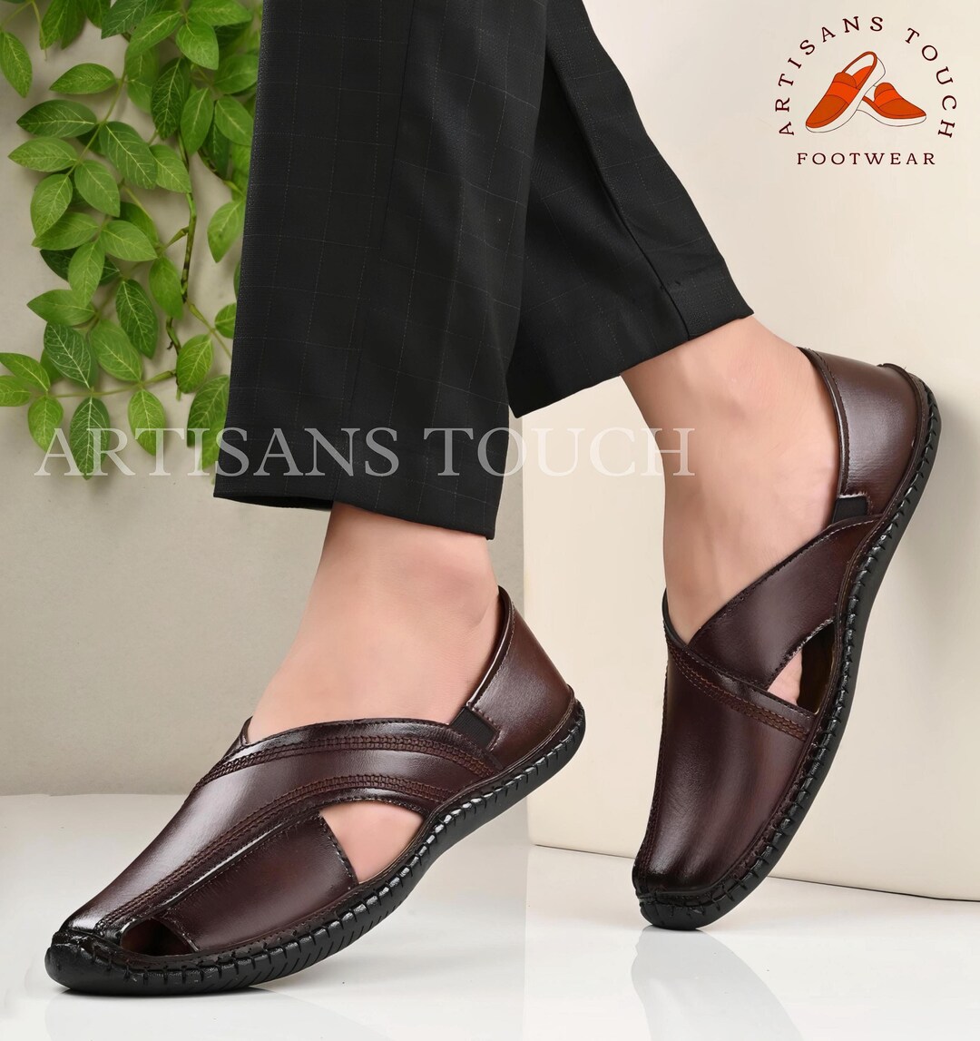 Mens Brown Mojari Shoes: Punjabi Style Ethnic Slip-ons - Etsy