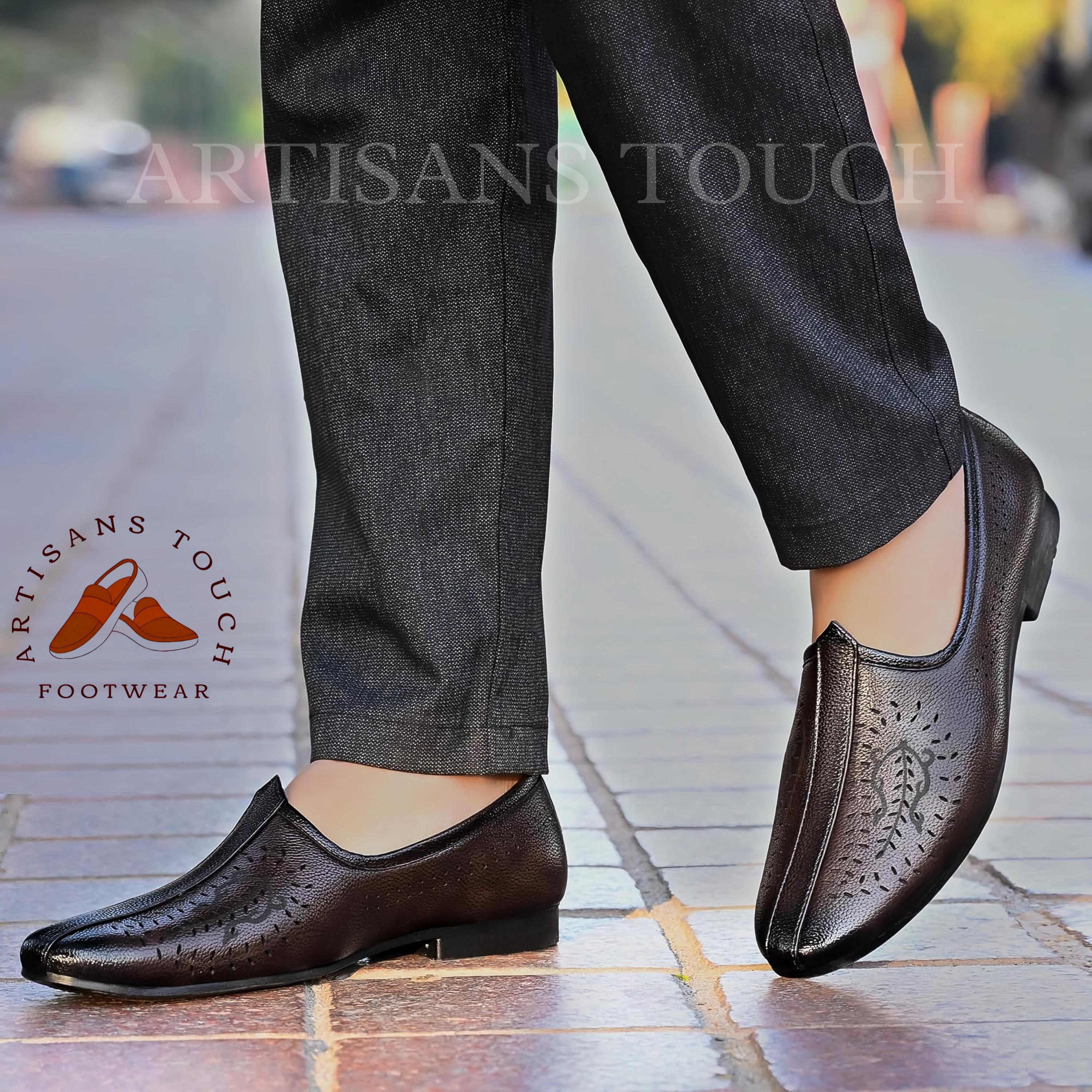 Handmade Brown Khussa Loafers: Traditional Indian Men's Wedding Shoes ...
