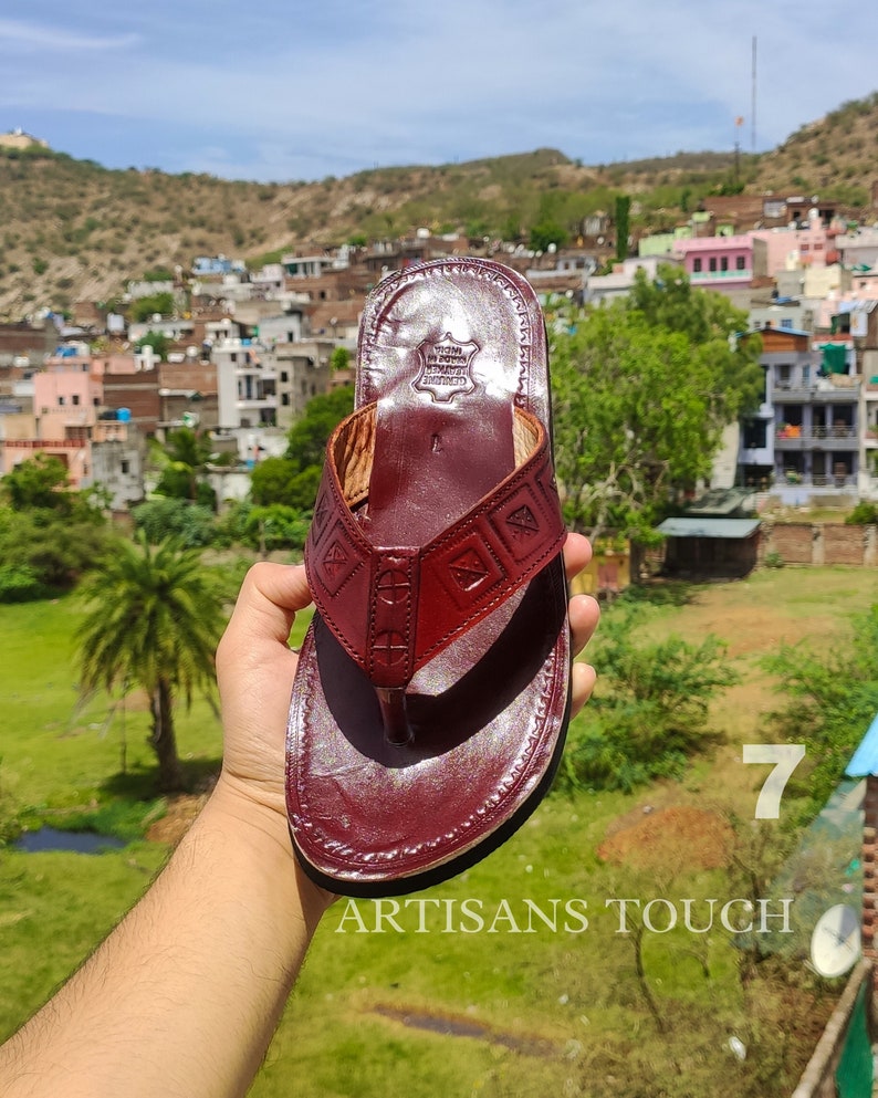 Handmade Leather Indian Sandals: Men's Ethnic Slip-ons - Etsy