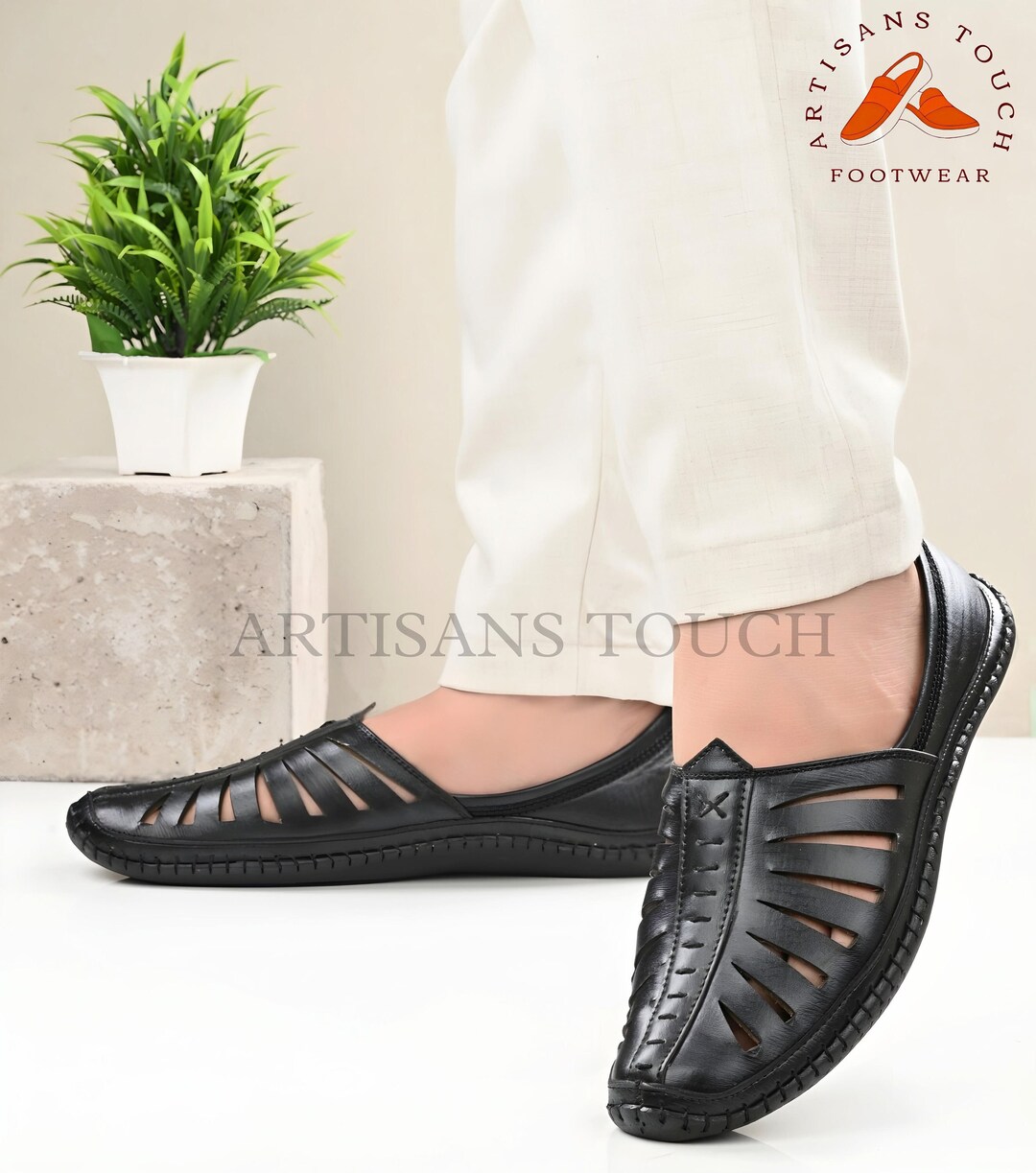 Handmade Punjabi Mojari Shoes: Mens Black Ethnic Wedding Shoes - Etsy
