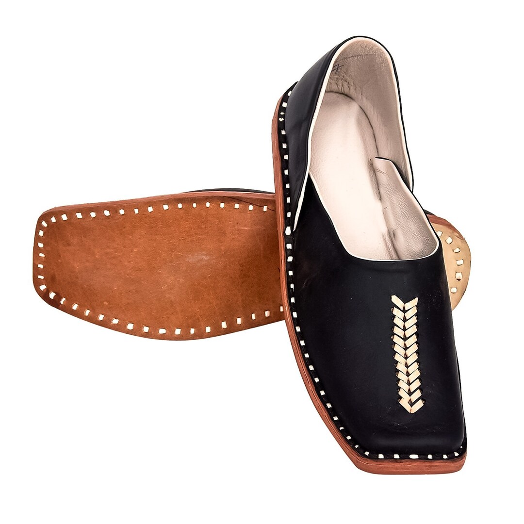Handmade Leather Mojari Shoes: Arabian Nights Ethnic Loafers - Etsy
