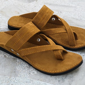 Criss Cross Sandals for Men, Tan Sandals, Comfortable Slippers, Ethnic ...