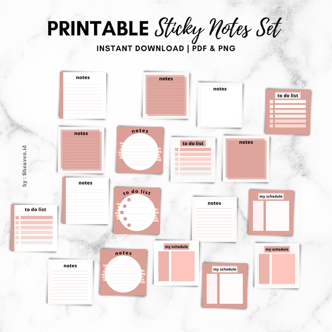 Printable Sticky Notes Templates Brown Pastel Sticky Notes Notability ...