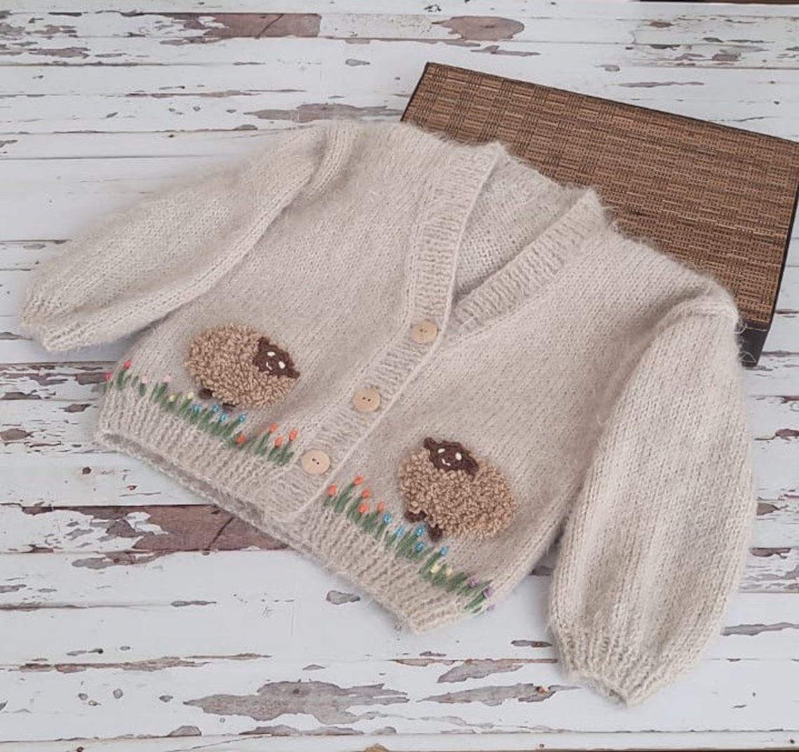 Buy Sheep Cardigan, Sheep Cardigan Crochet Pattern, Handmade Cardigan ...