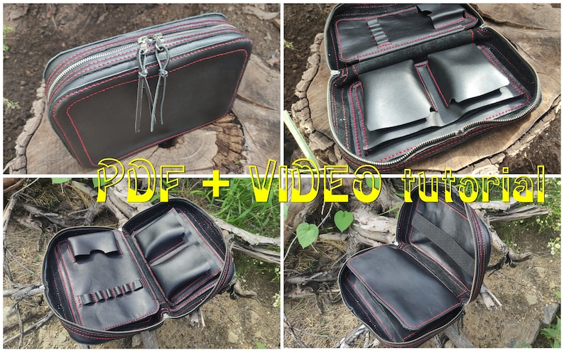 PDF Pattern Video Tutorial Leather Padfolio Business Leather Portfolio Professional Organizer ...