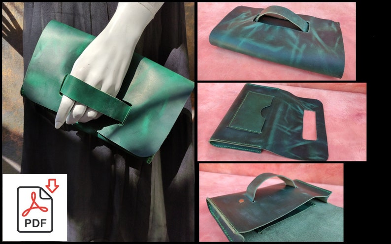 Leather Clutch PDF Pattern, Tutorial Video, PDF PATTERN - Etsy