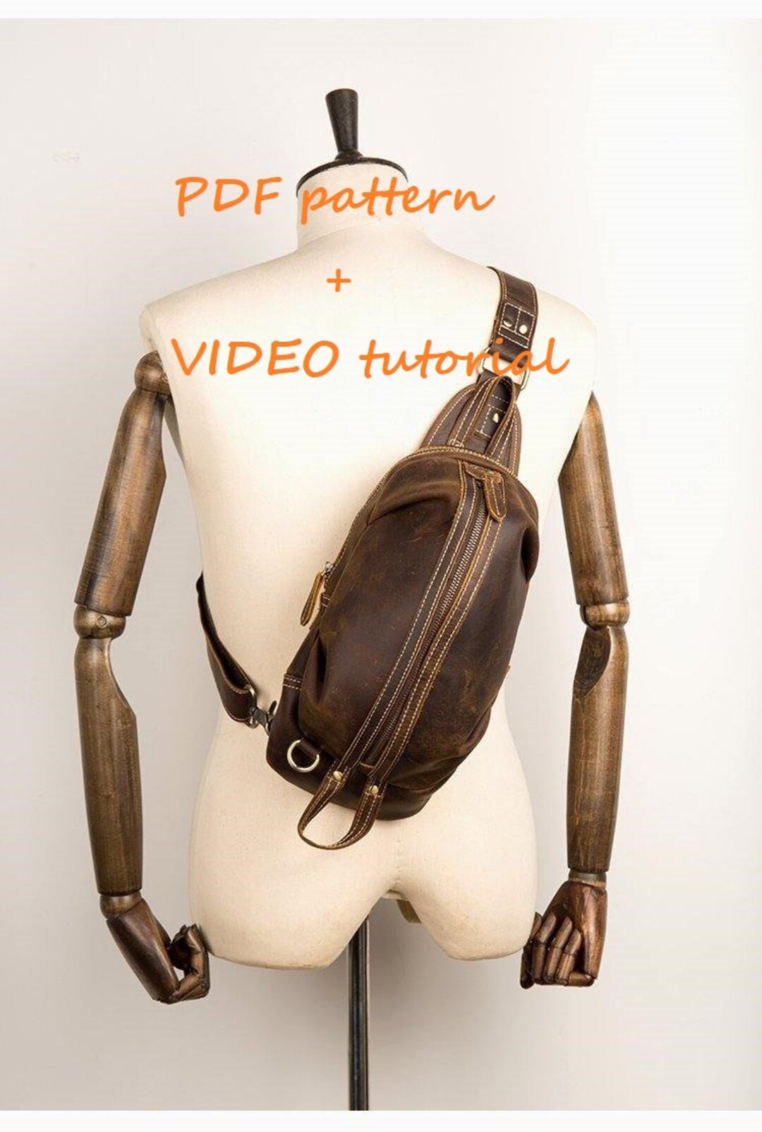 Pattern Leather Sling Bag, DIY Leather Pattern PDF Tutorial With Video ...