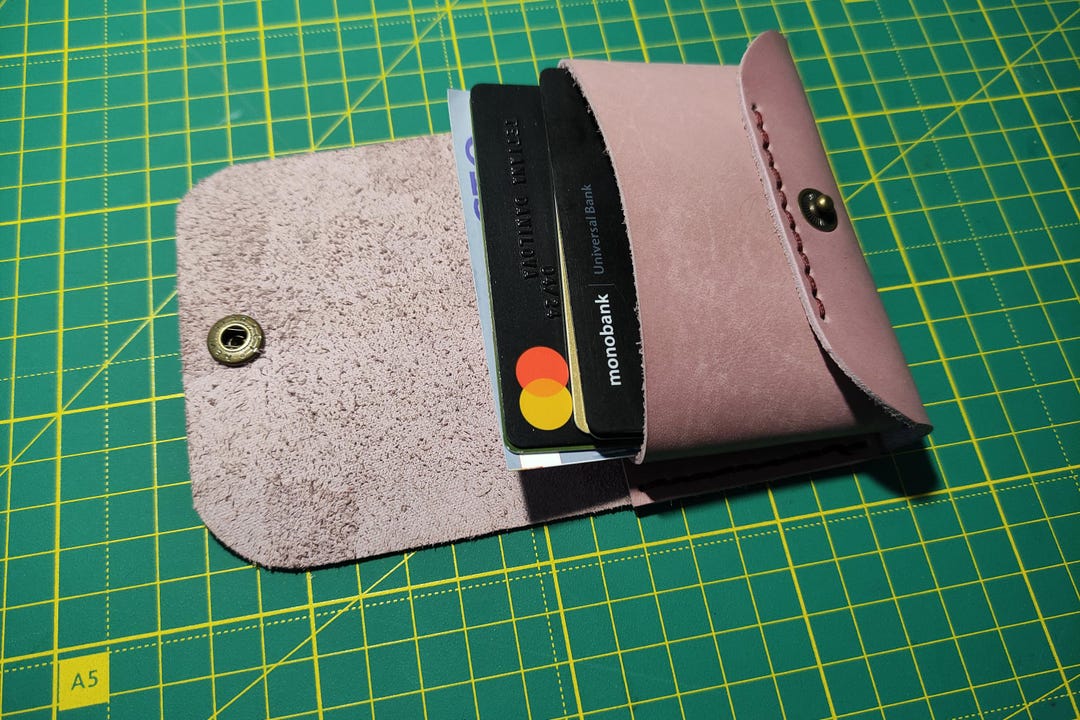 Leather Card Wallet Pattern PDF (A4), Leather Cardholder Template PDF ...