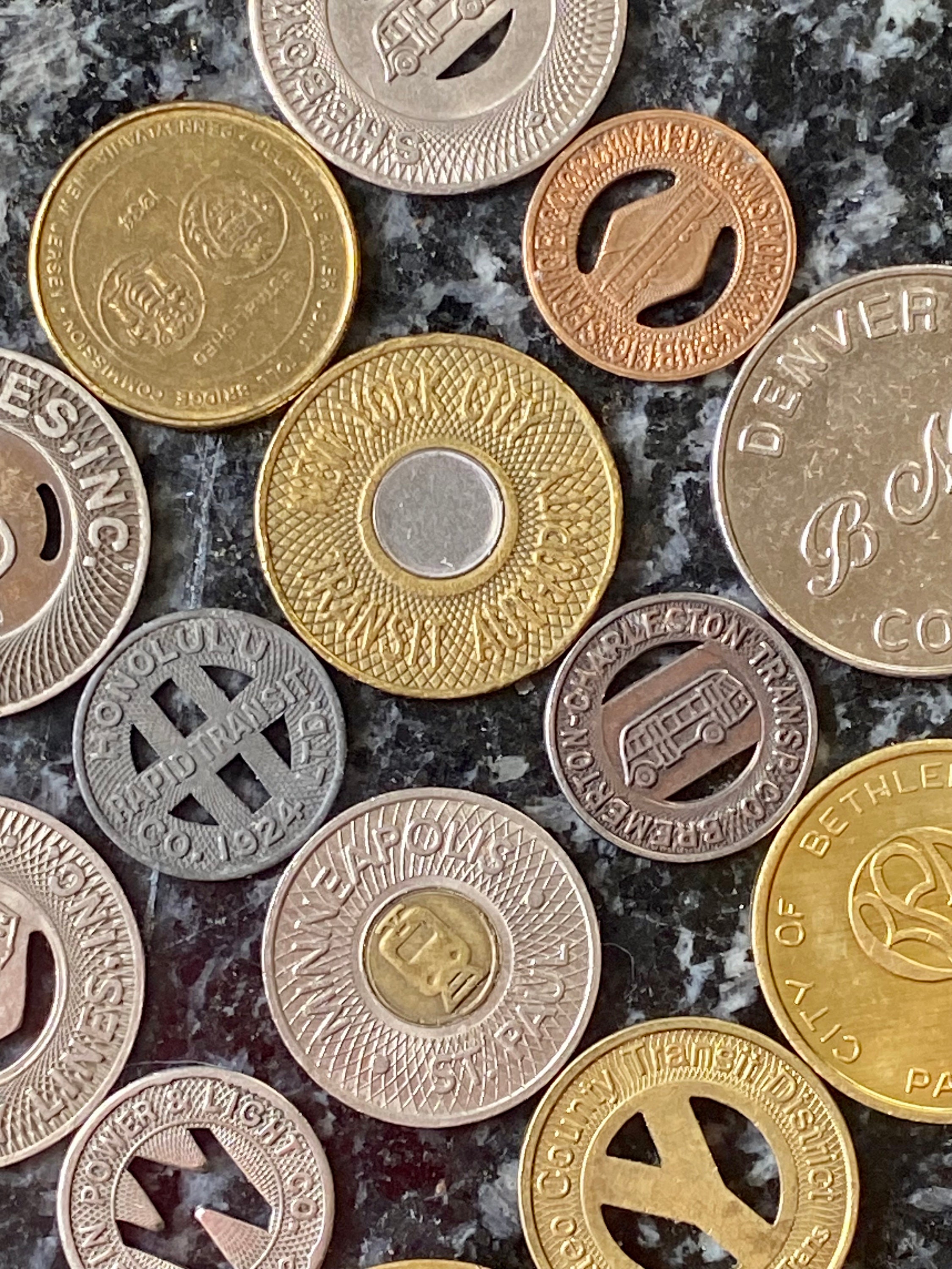 Collection of 20 Vintage Transportation Tokens Vintage - Etsy