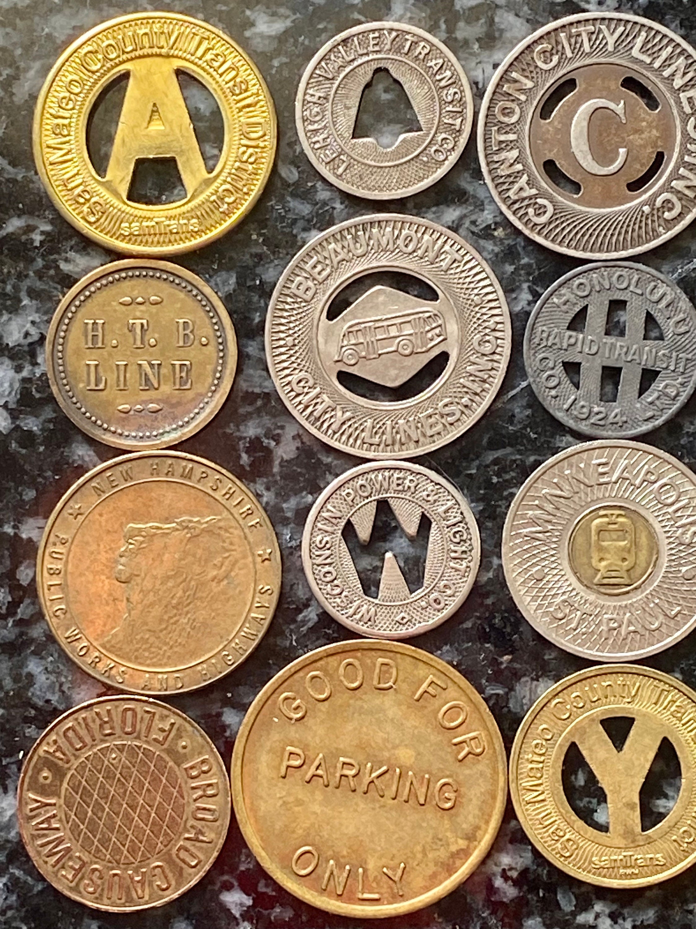 Collection of 20 Vintage Transportation Tokens Vintage - Etsy