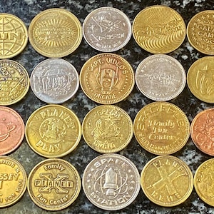 A Far-out Set of 20 Rare Vintage Outer Space Arcade Tokens From 70s-80s ...