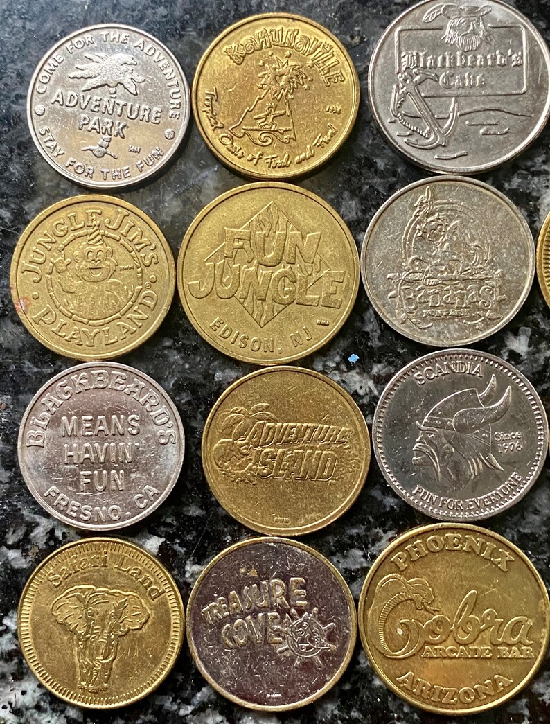 A Collection of 20 Vintage Water Theme Park Arcade Tokens of - Etsy