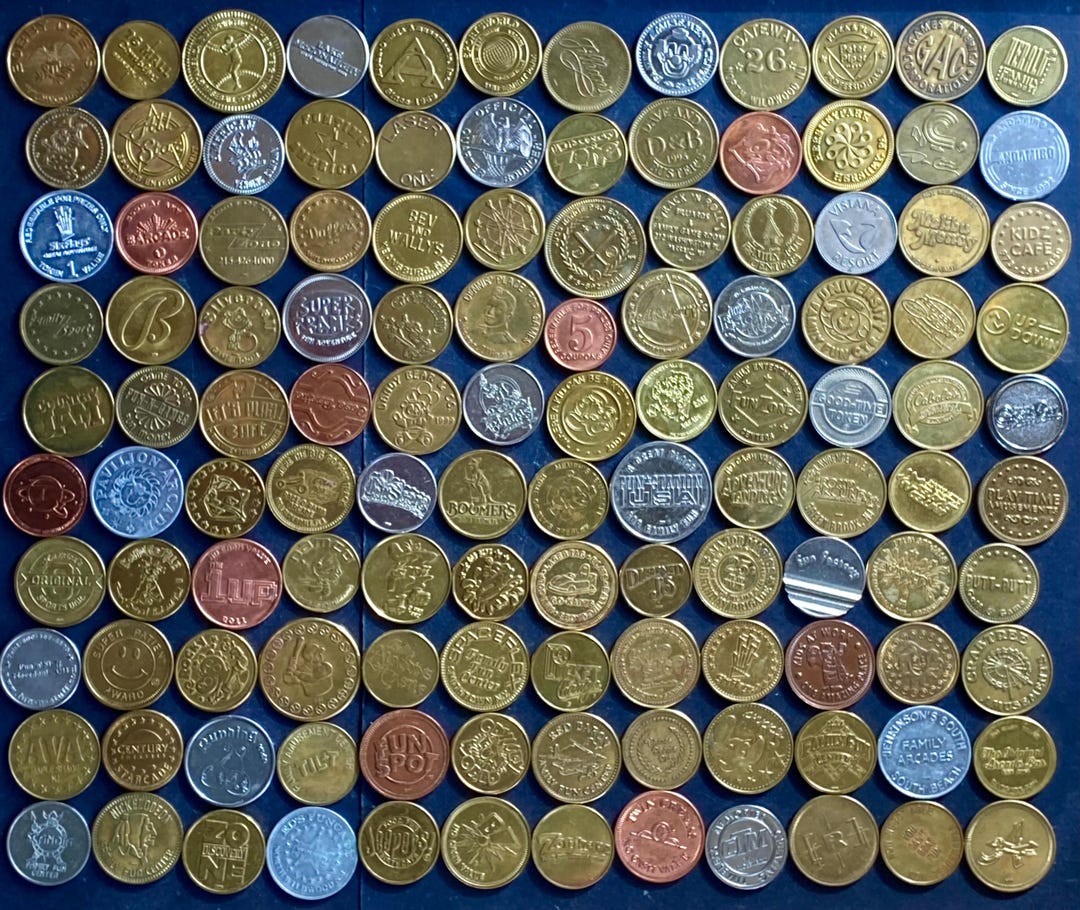 Lot of 121 Different Vintage Arcade and Nostalgic Game Tokens From 80’s ...