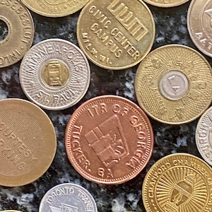 Collection of 30 Vintage Transportation Tokens Vintage Subway, Parking ...