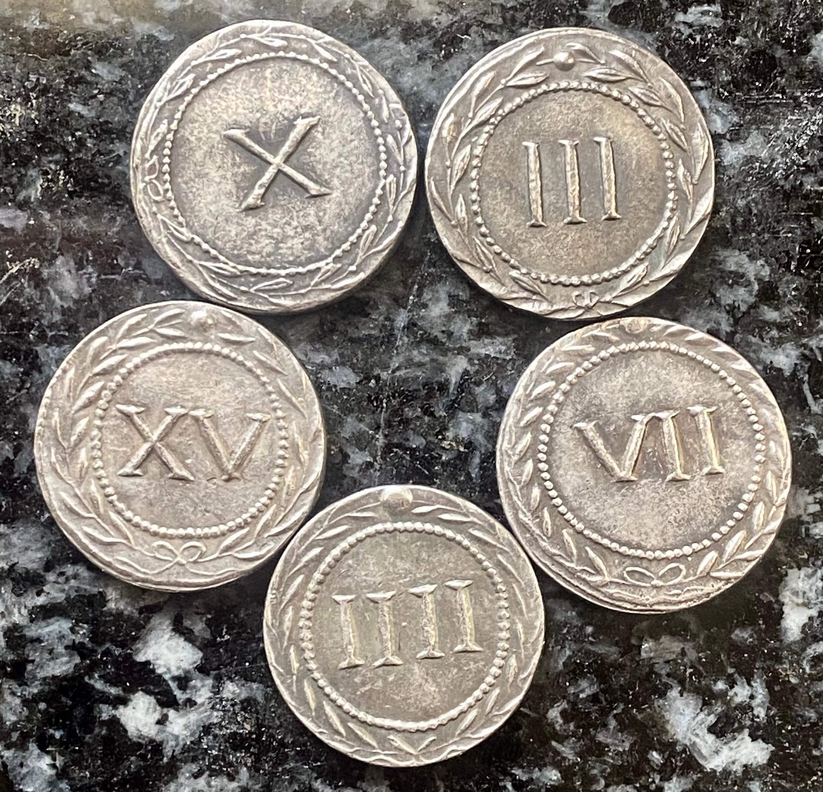 Lot of 5 Caligula Tokens Ancient Roman Empire Spintria Brothel - Etsy