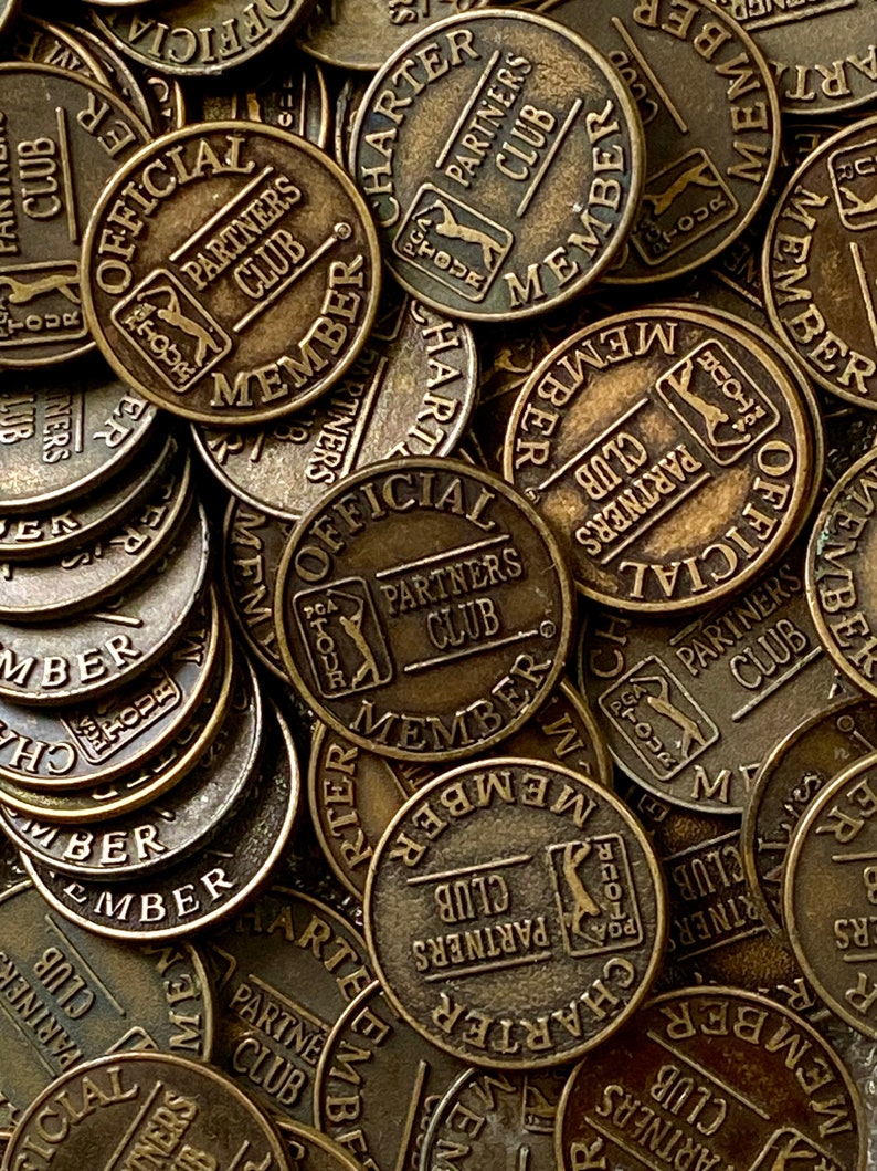 Lot of 50 PGA Tour Partners Golfing Tokens Golf Ball Markers Bronze ...