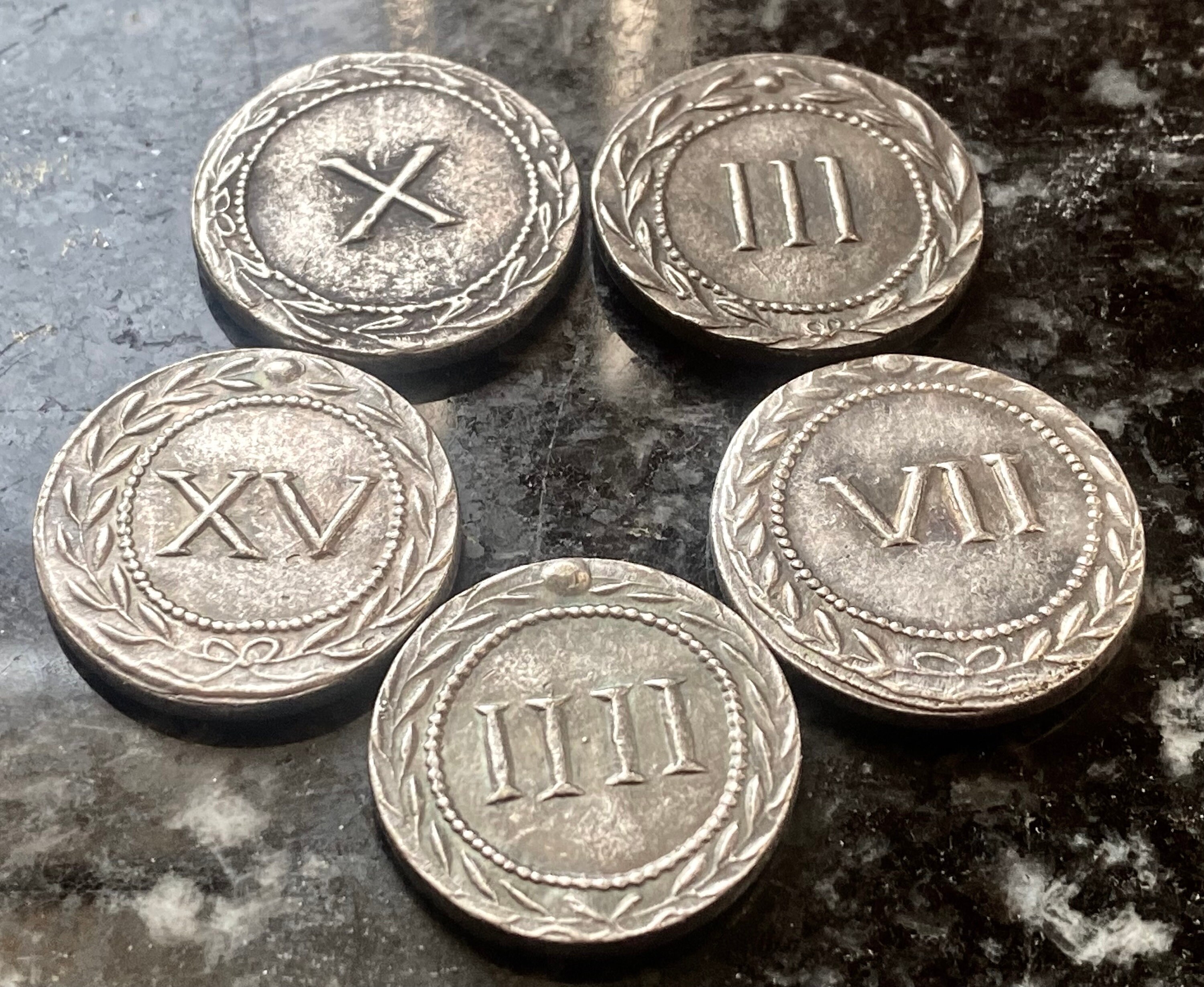 Lot of 5 Caligula Tokens Ancient Roman Empire Spintria Brothel - Etsy