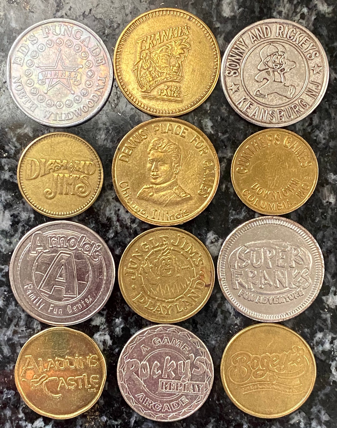 Awesome Set of 12 Vintage 80s Arcade Tokens Named After People ...