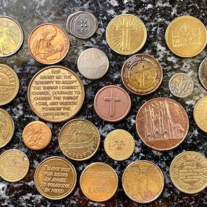 A Collection of 24 Devotional and Religion Based Metals, Coins ...
