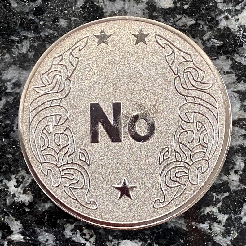 Lucky Silver yes or no Decision Making Flip Challenge Coin Magic Lunar ...