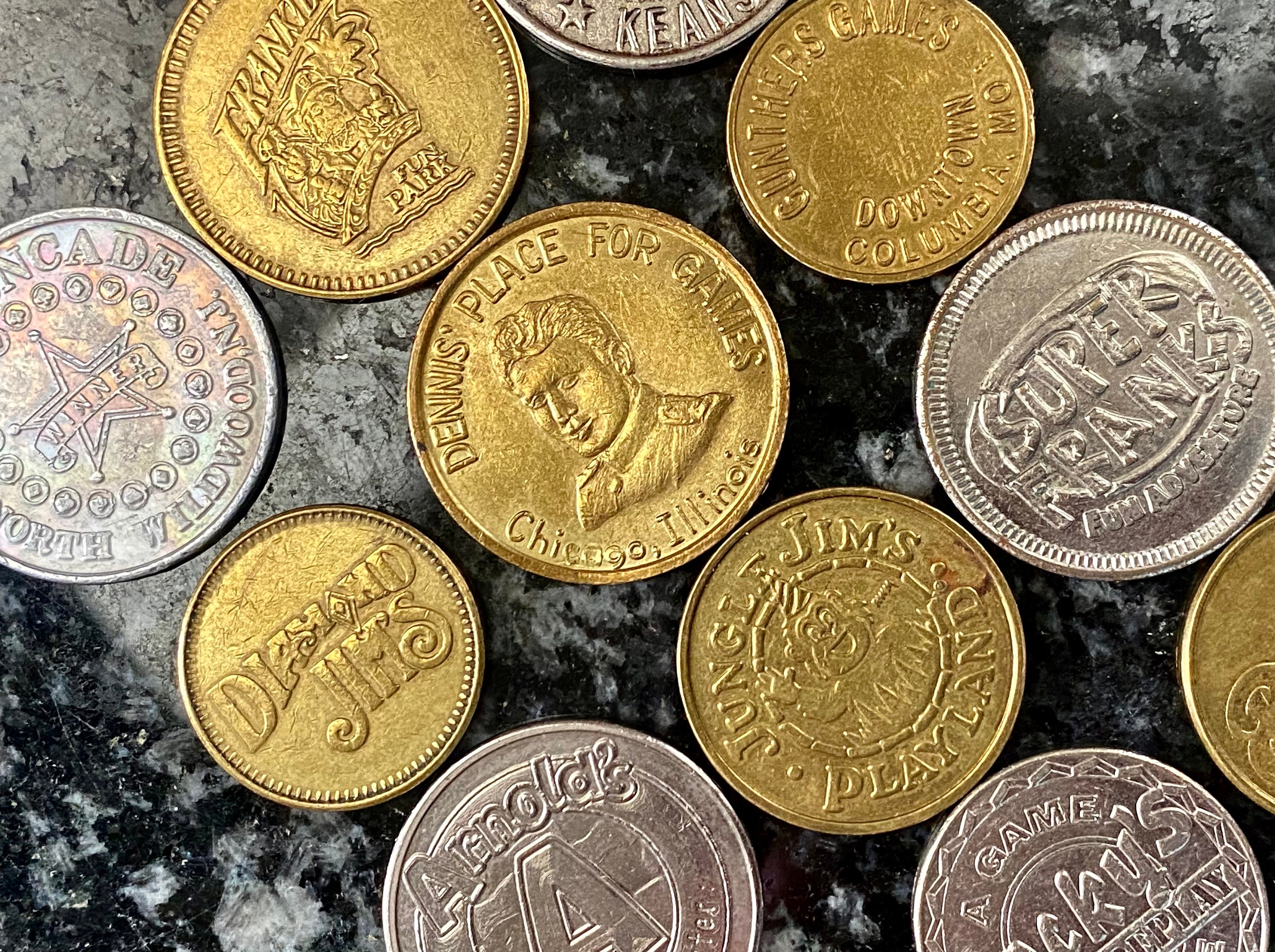 Awesome Set of 12 Vintage 80s Arcade Tokens Named After People ...