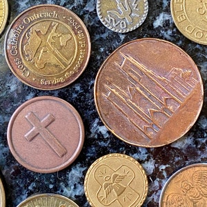 A Collection of 24 Devotional and Religion Based Metals, Coins ...