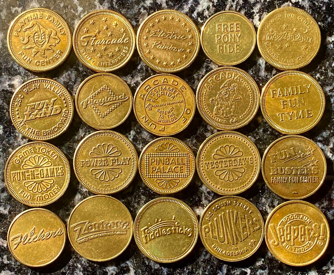 Lot of 20 Rare Fun Vintage Arcade Tokens From 80’s Including Pinball ...