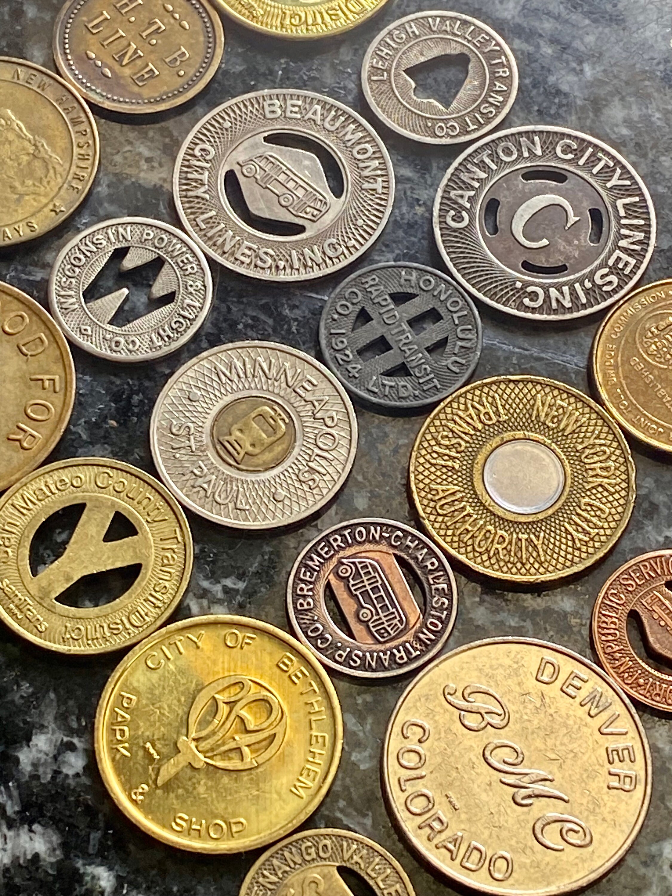 Collection of 20 Vintage Transportation Tokens Vintage - Etsy