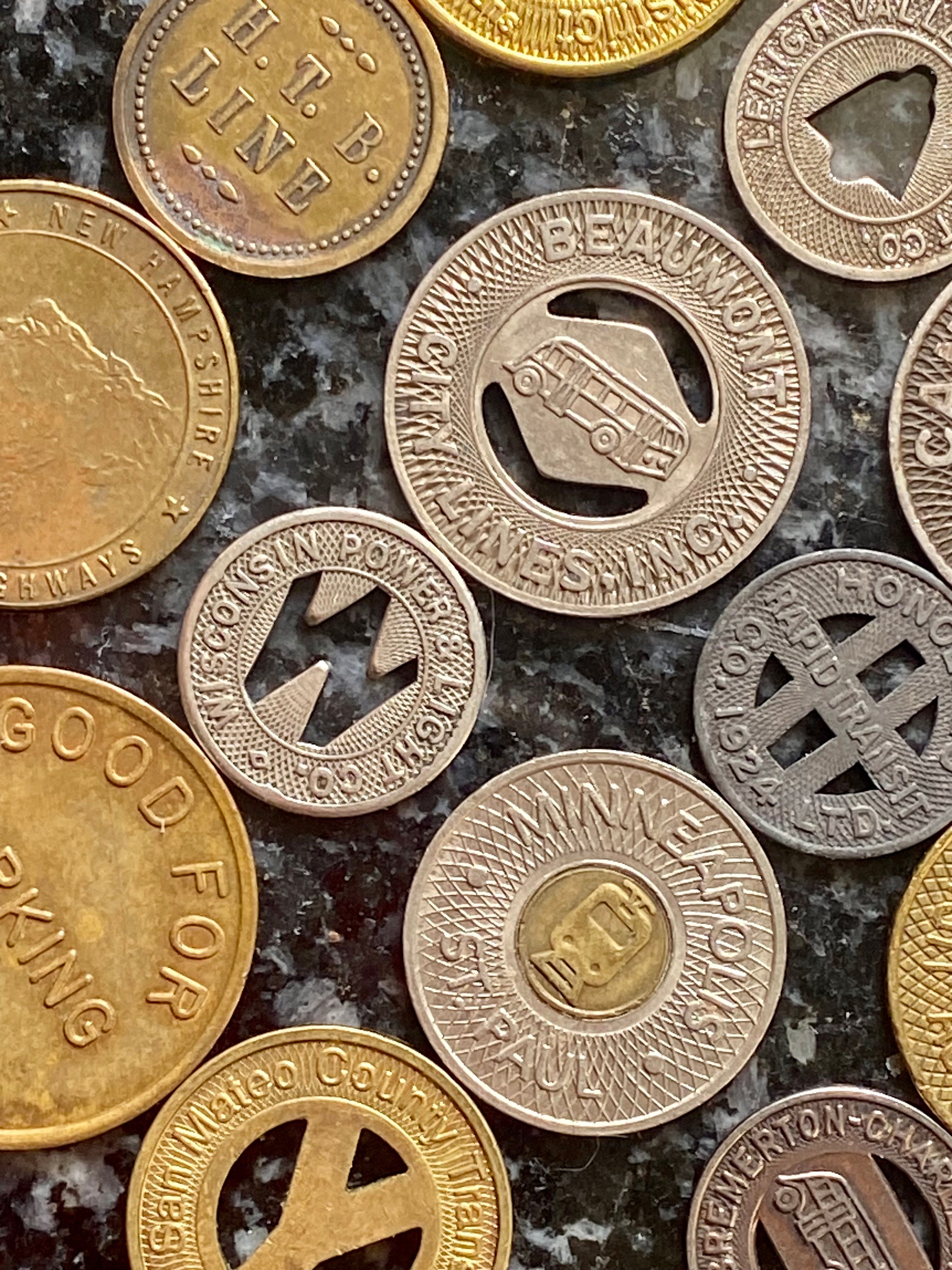 Collection of 20 Vintage Transportation Tokens Vintage - Etsy