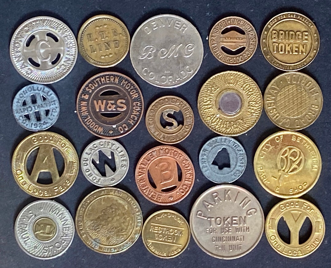 Lot of 20 Different Vintage Transportation Tokens Antique - Etsy