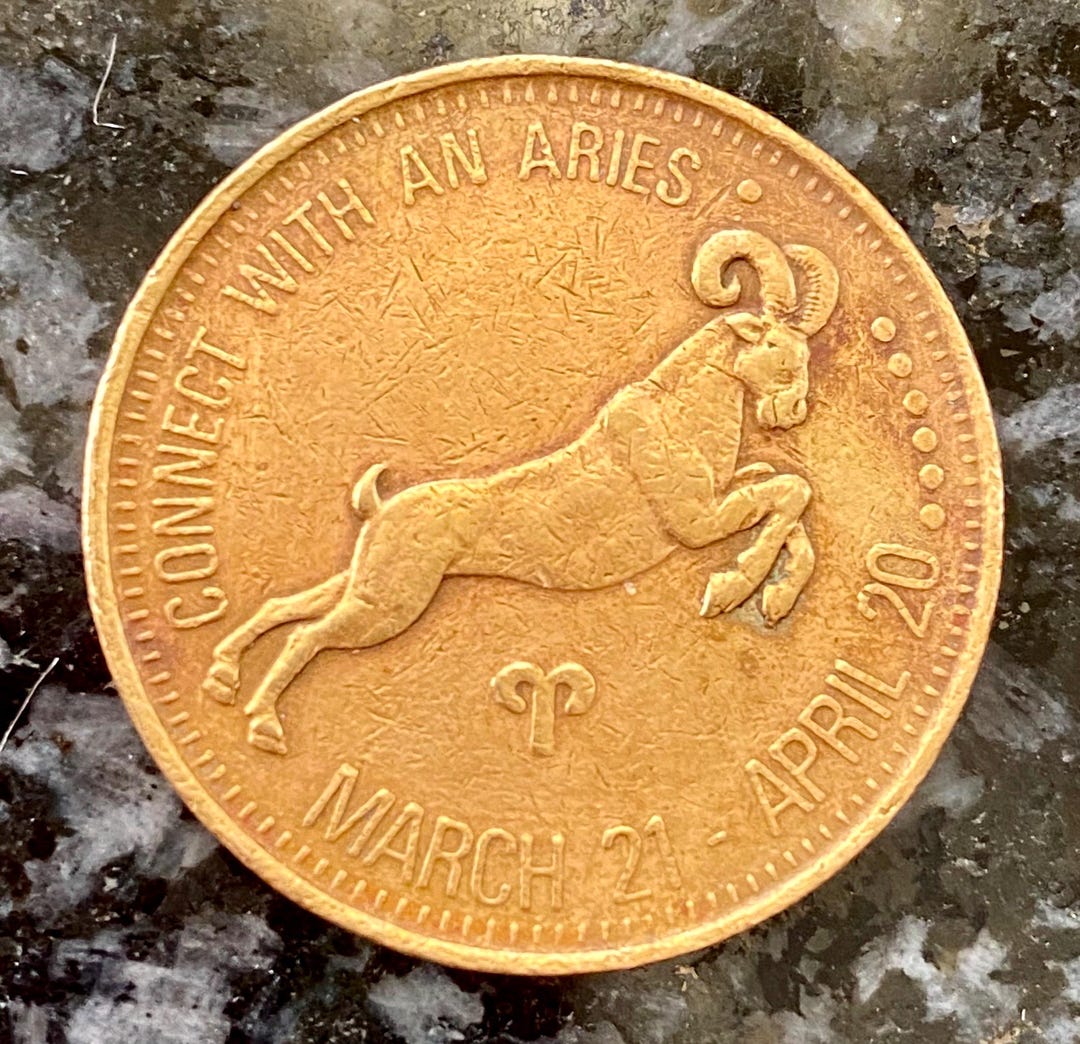 Connect With a Aries- Fearless -vintage Astrological Sex Position Token ...