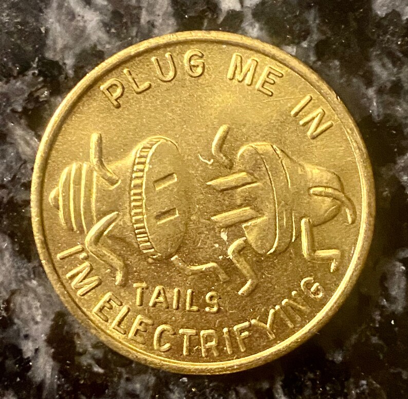 Comic Coins plug Me in Im Electrifying no, Not Without a Washer Vintage Adult Risqué Humor Token ...