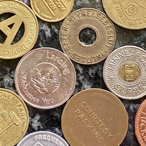 Collection of 30 Vintage Transportation Tokens Vintage Subway, Parking ...