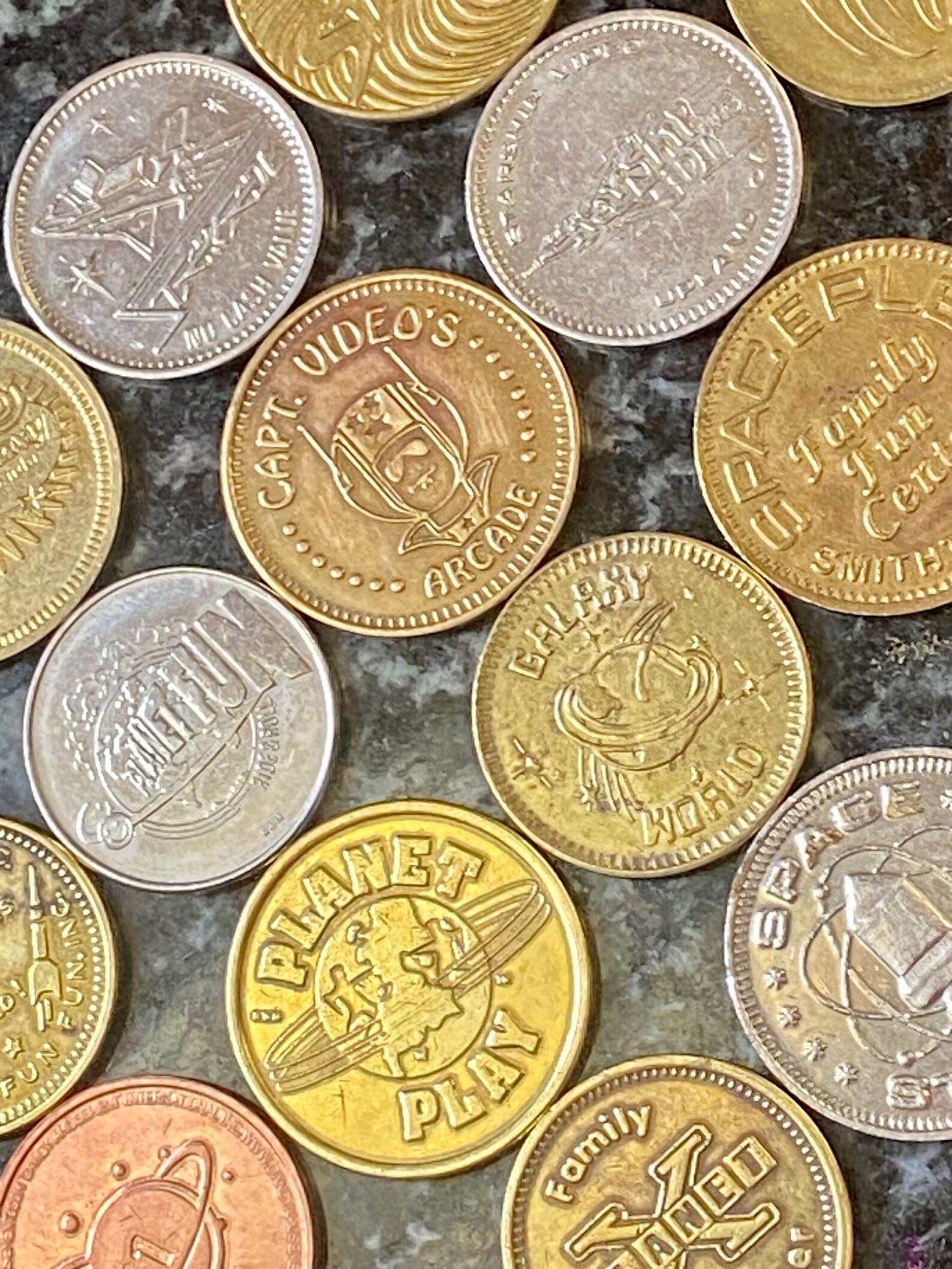 A Far-out Set of 20 Rare Vintage Outer Space Arcade Tokens From 70s-80s ...