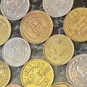 A Far-out Set of 20 Rare Vintage Outer Space Arcade Tokens From 70s-80s ...