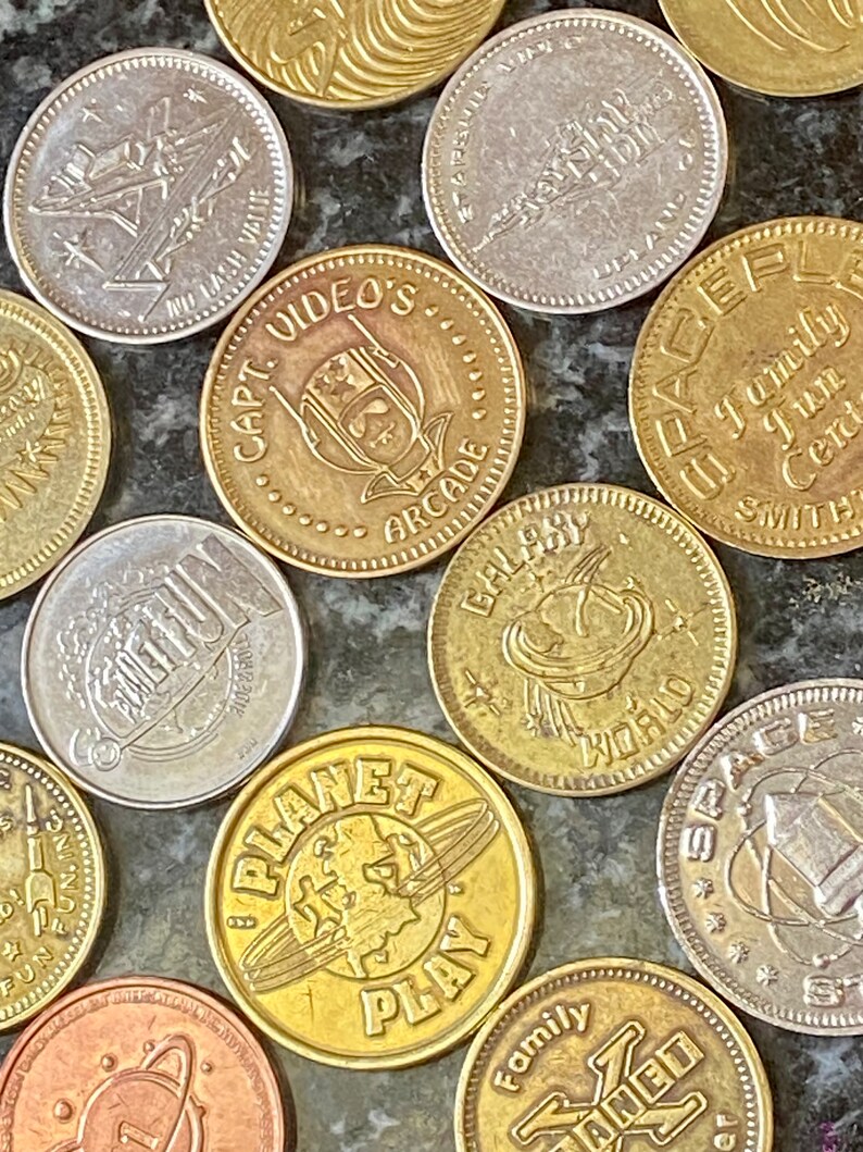 A Far-out Set of 20 Rare Vintage Outer Space Arcade Tokens From 70s-80s ...