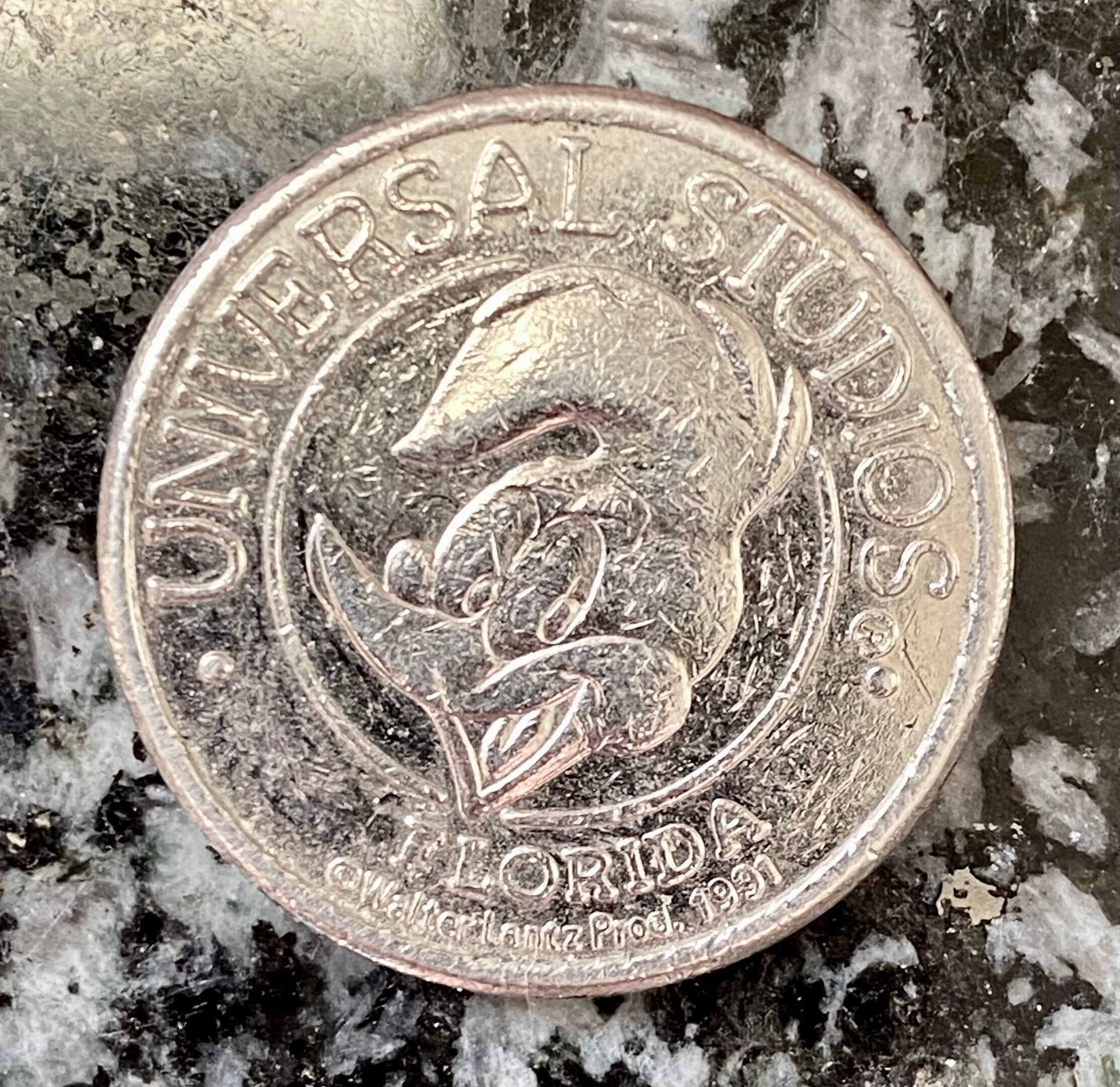 Woody Woodpecker Universal Studios Coin Florida Namco Arcade Game Token ...